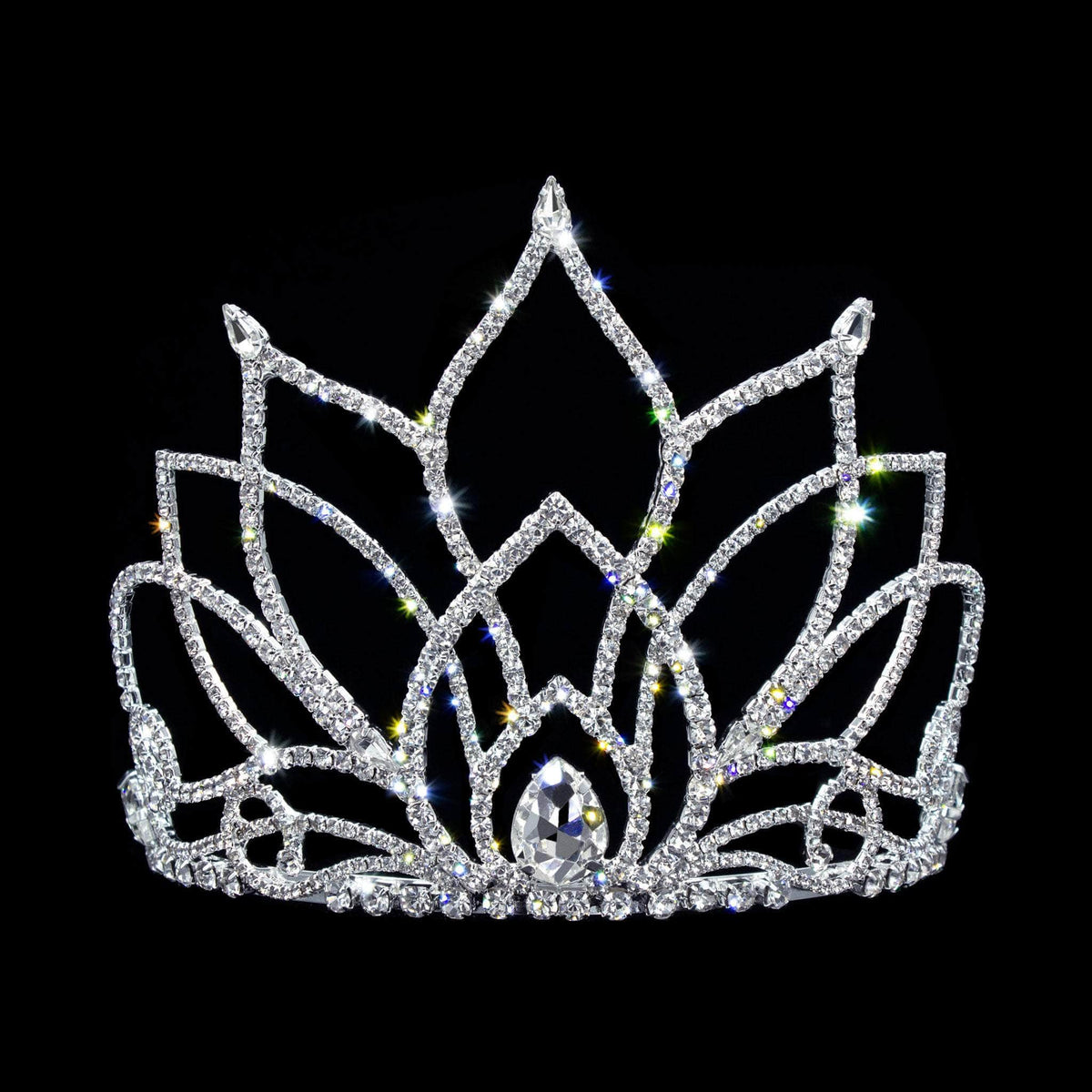 #17260- Blooming Lotus Tiara with Combs - 4"